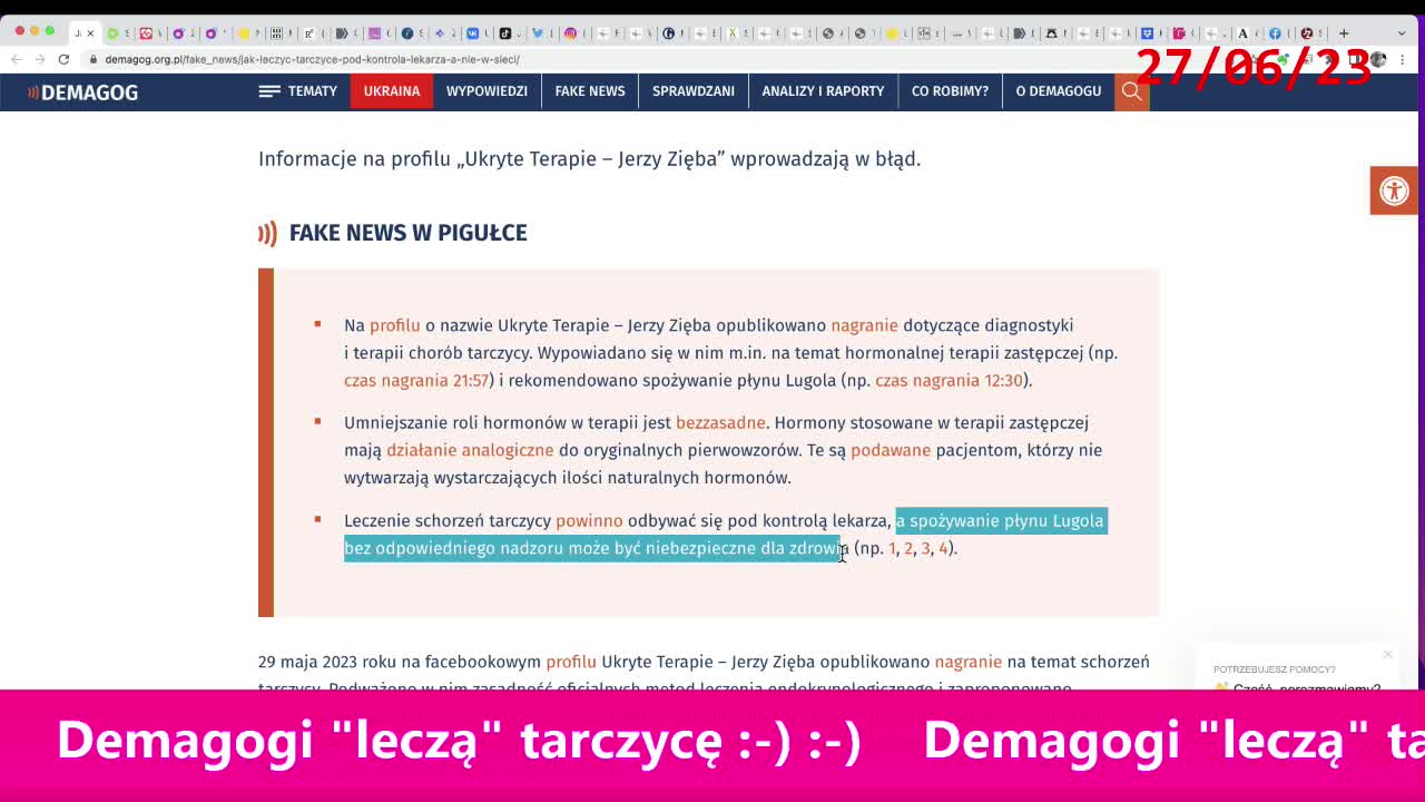 Demagogi "leczą" tarczycę :-) :-) - Jerzy Zięba TV